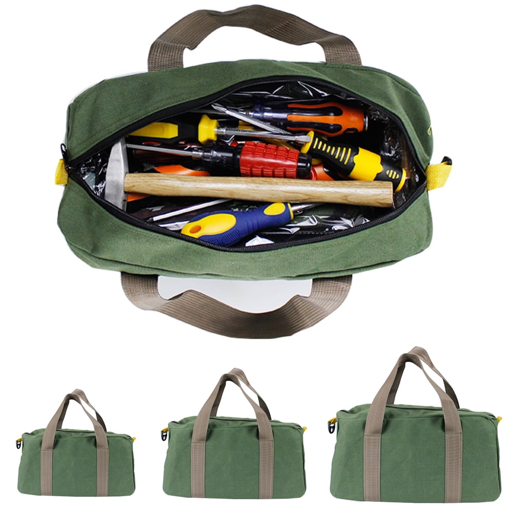 LINASHI Portable Wide Mouth Tool Bag, Canvas High Capacity Handbag ...