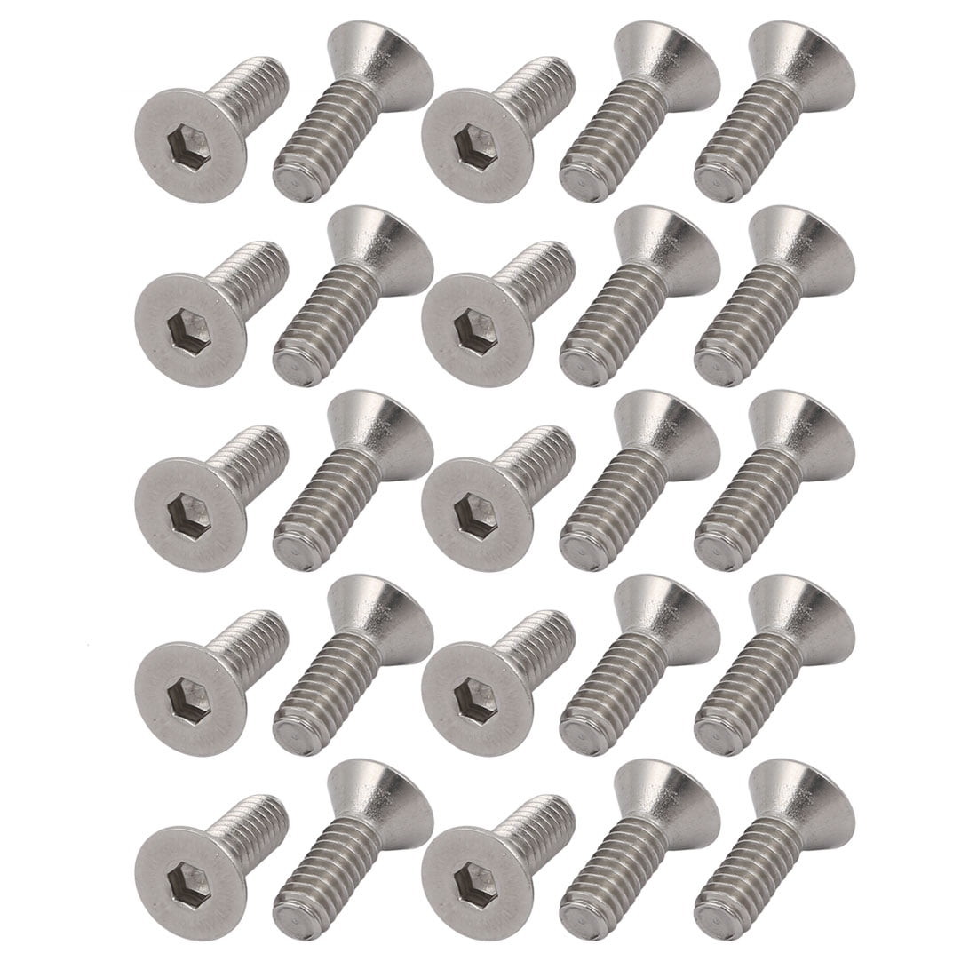Uxcell 1/4-20x3/4" 304 Stainless Steel Flat Head Hex Socket Cap Screw ...