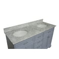 Aria 60" Double Bathroom Vanity with Powder Blue Cabinet and Carrara ...