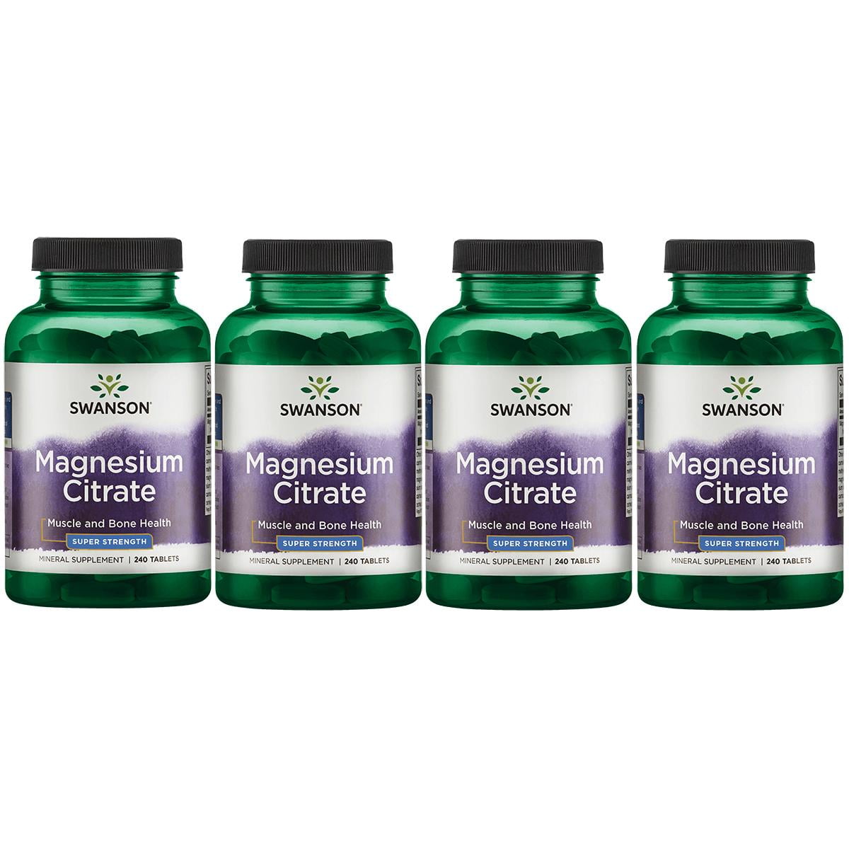 Swanson Magnesium Citrate - Super Strength 112.5 mg 240 Tabs 4 Pack ...