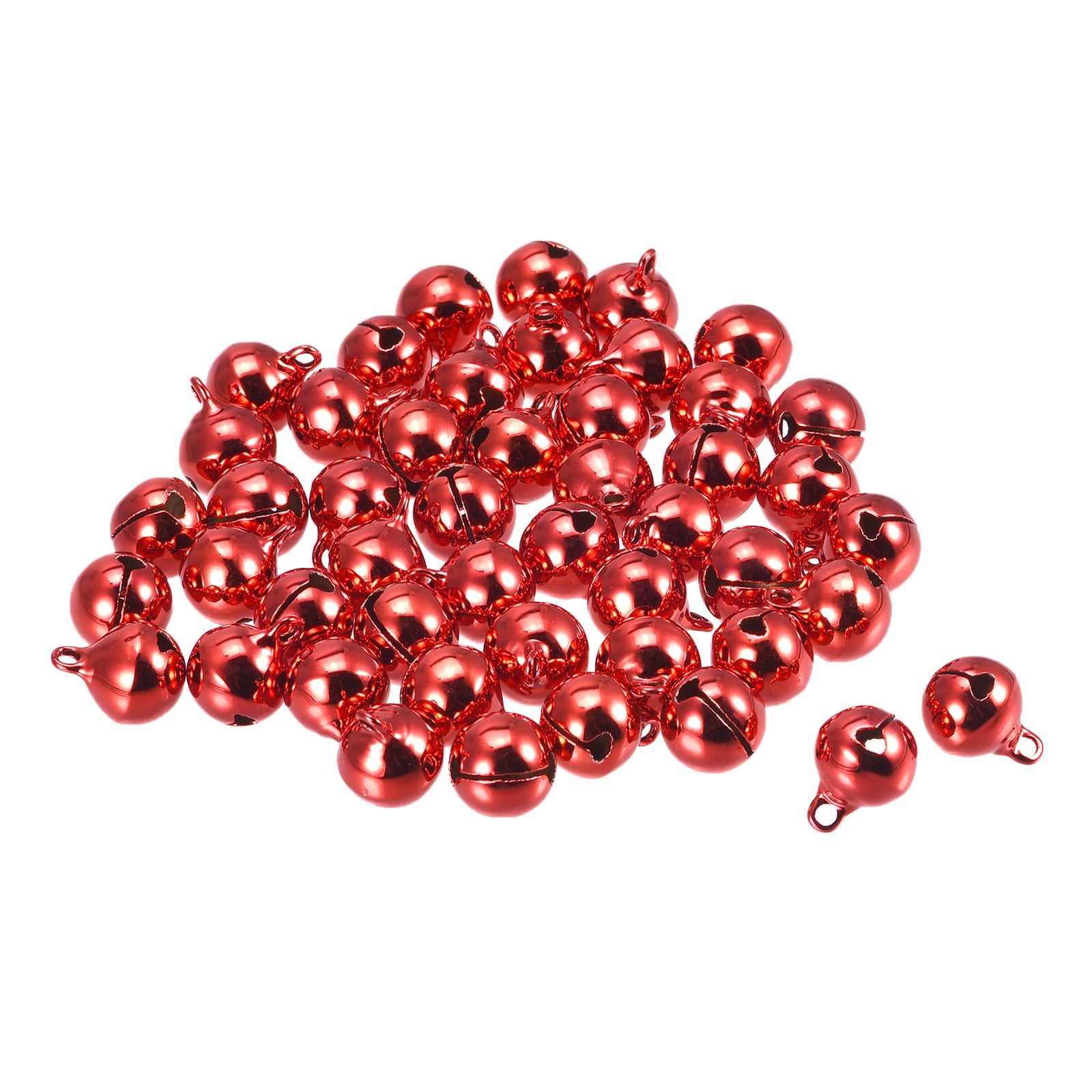 12mm Small Jingle Bells for Craft DIY Christmas Vacuum Plating Red 80 ...