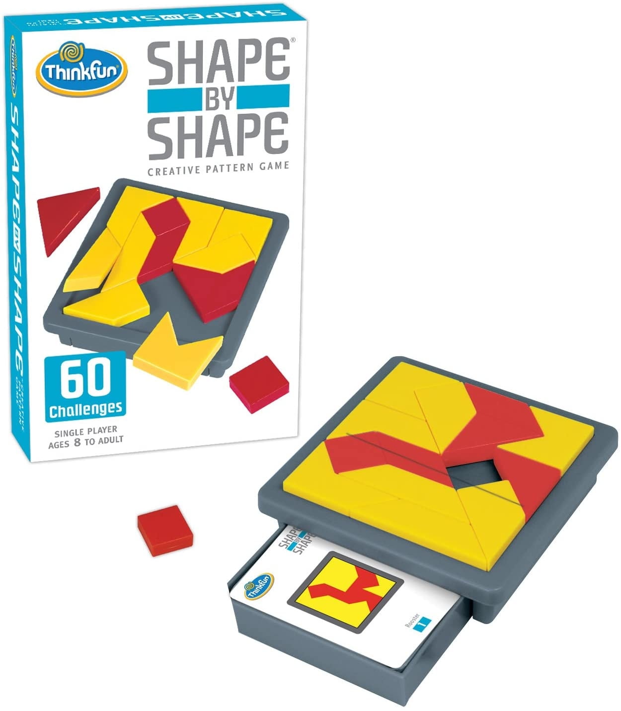 ThinkFun Shape by Shape Juego de lógica de patrón creativo para niños de 8 a adultos: apre ...