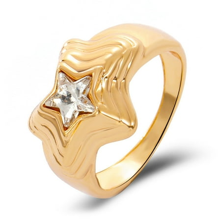 Selm Gold Color Metal Rings Korean Cute Enamel Daisy Tulip Heart Rings ...