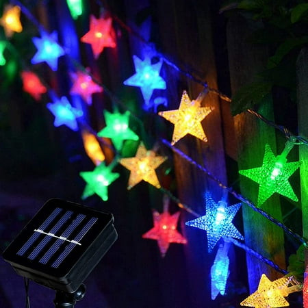 30FT Solar Powered Christmas Lights Multi Colored Outdoor Fairy Lights ...