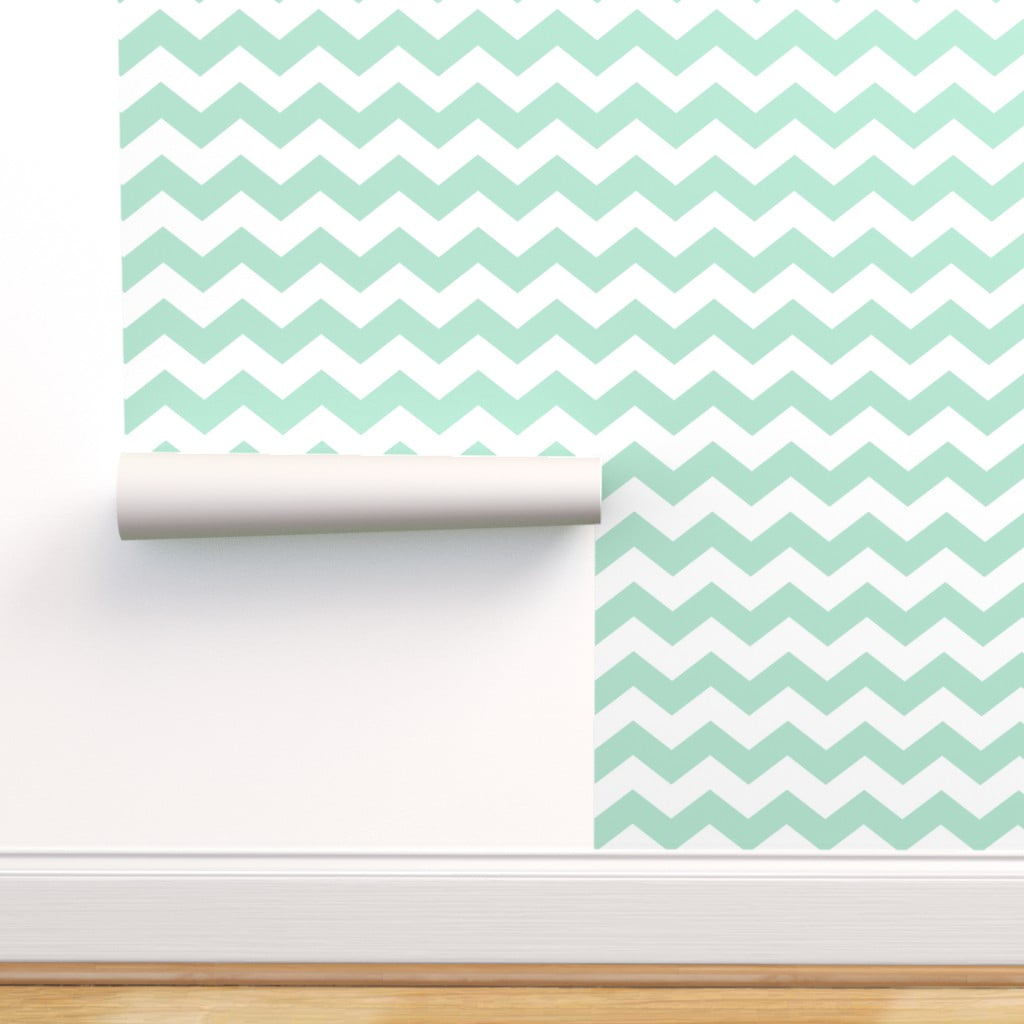 Mint Green Chevron Wallpaper