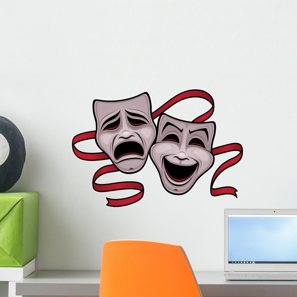 Comedy and Tragedy Theater Wall Decal by Wallmonkeys Peel and Stick ...