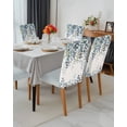 Chair Covers Set of 6, Rustic Blue Green Leaf Removable Stretchable ...