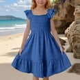Boho Dresses for Girl Elegant Sleeveless Pleated Backless Square Neck ...