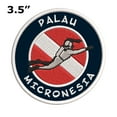 Palau, Micronesia Scuba Diver Flag 3.5 Inch Iron Or Sew On Embroidered Fabric Badge Patch Ocean ...