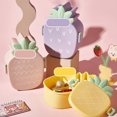 Clinaoy Lunch Box Easy to Carry Leak-proof Compartment Design Pineapple Shape 3 Grids Bento Case ...