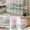 Bathroom Shower Curtain Watercolor Pink Green Fluid Theme Waterproof ...