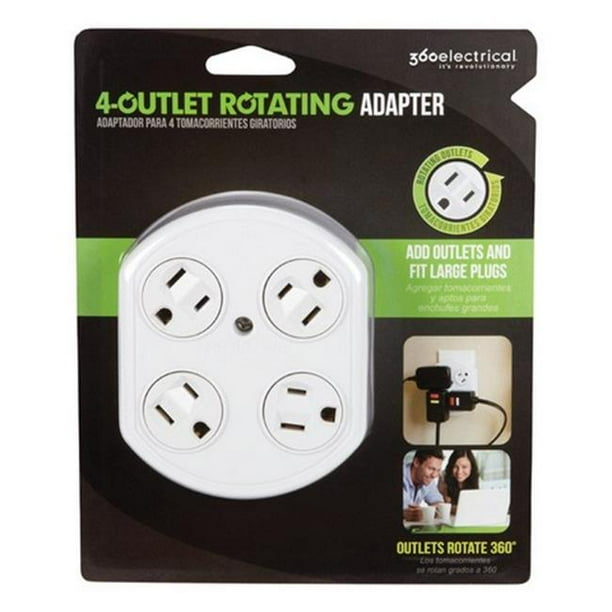 360 Electrical 36030 Quad Tap Rotating Outlet Adapter - Walmart.com