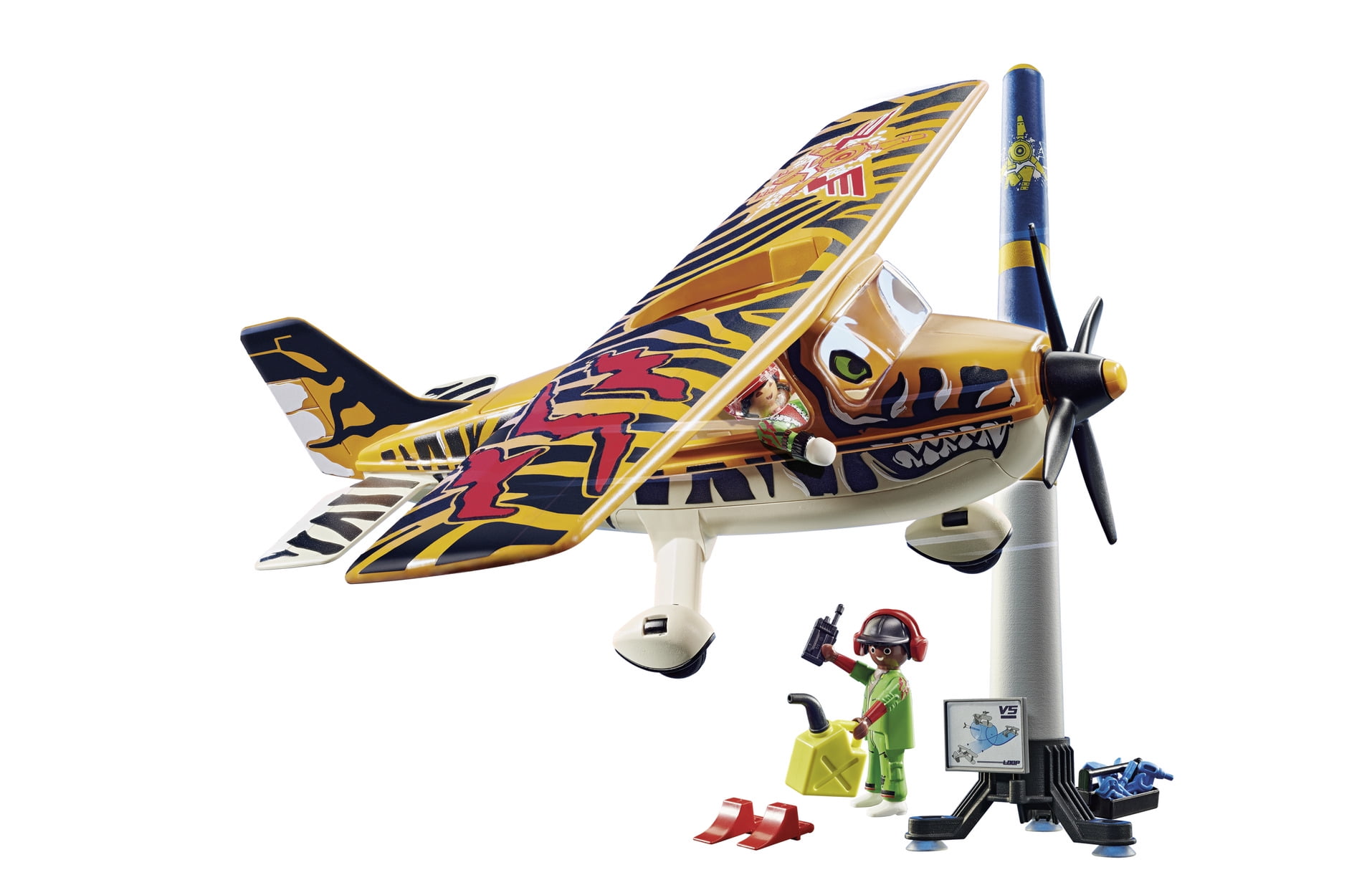 PLAYMOBIL Air Stunt Show Tiger Propeller Plane - Walmart.com