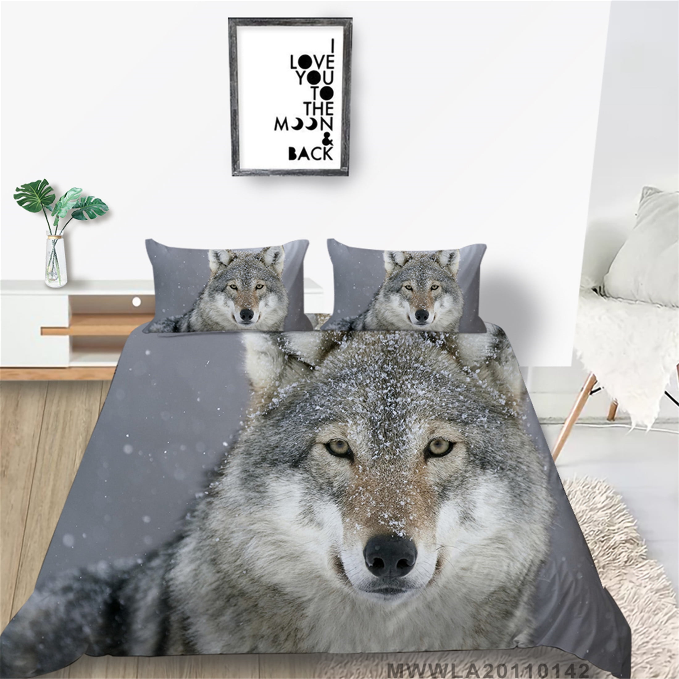 Bedclothes Quilt Cover Set Wolf Painting Home Bed Set Vintage Duvet ...