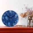10" Artistic Round Wall Decorative Desk Clock Jellyfish and Starfish ...