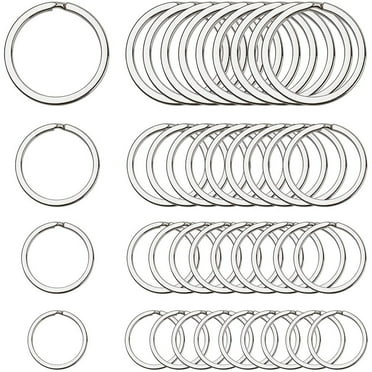 30pcs Flat Key Rings Key Chain Metal Split Ring (Round 3/4 inch ...