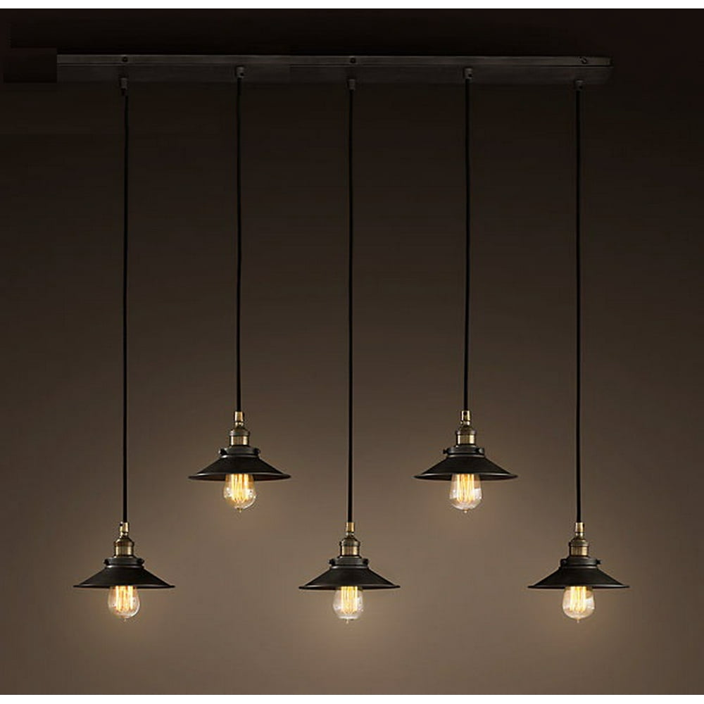 Hollie Adjustable Cord 5-light Edison Lamp with Bulbs - Walmart.com ...