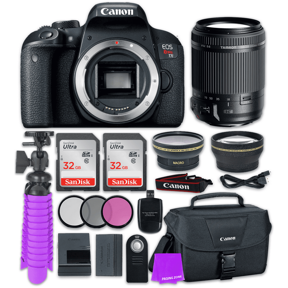 Canon Eos Rebel T7i Digital SLR Camera with Tamron 18-200mm f/3.5-6.3 ...