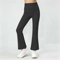 Ahabrexf Girls' High Waisted Yoga Flare Pants Solid Color Stretchy ...