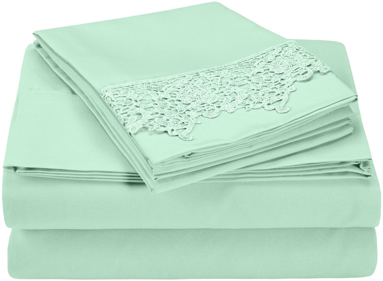 Impressions Solid Kingly Lace Embroidered Sheet Set - Walmart.com