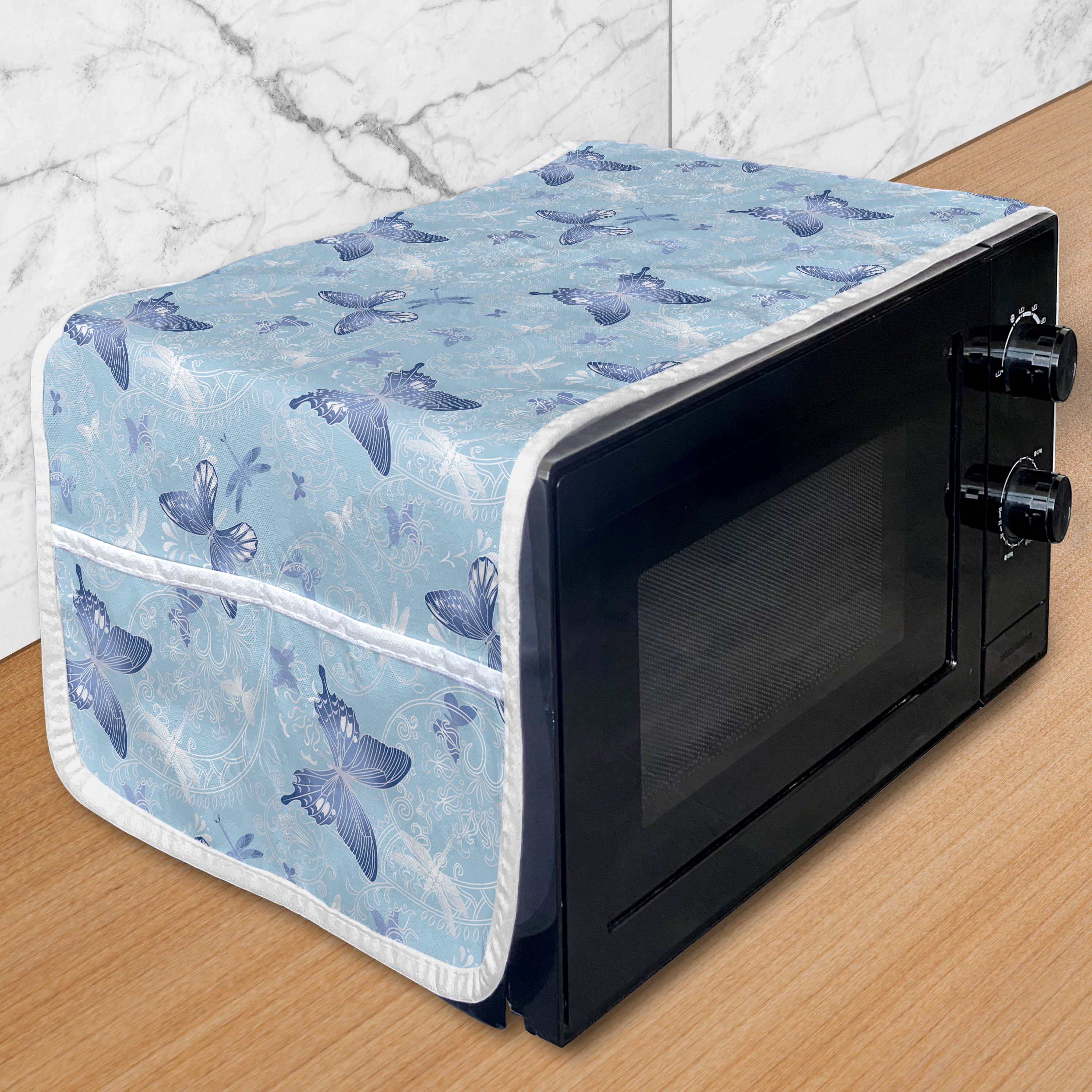 Butterfly Microwave Oven Cover, Pastel Color Dragonflies Floral ...