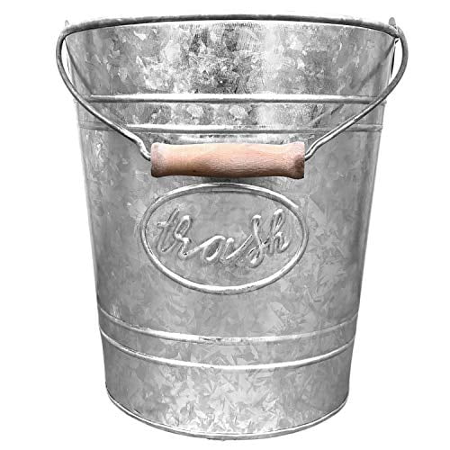 Autumn Alley Farmhouse Galvanized Trash Can Pail Rustic Bathroom ...