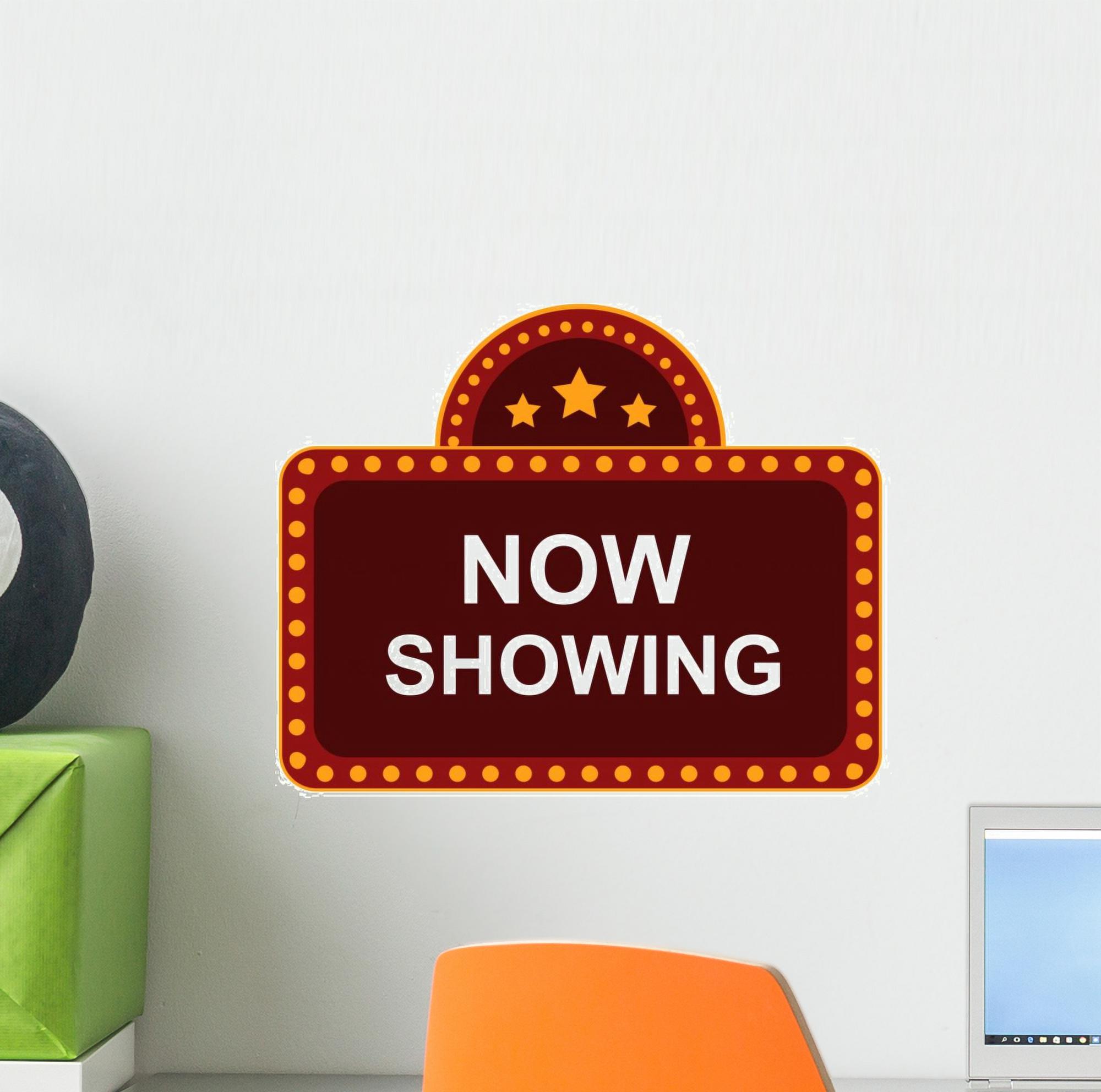 Now Showing Movie Sign Wall Decal Wallmonkeys Peel and Stick Graphic ...