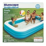 Bluescape 10ft Blue Inflatable Rectangular Family Pool, Age 6 & Up ...