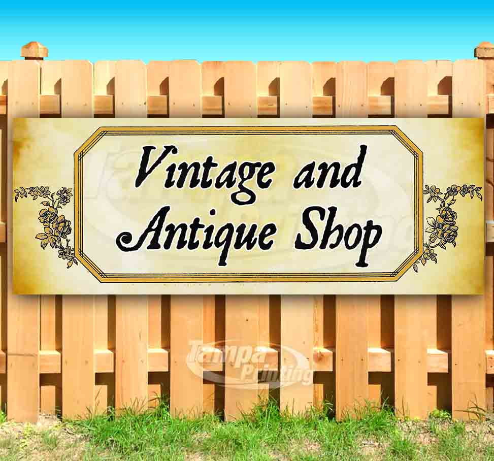 Vintage And Antique Shop 13 oz Vinyl Banner With Metal Grommets ...