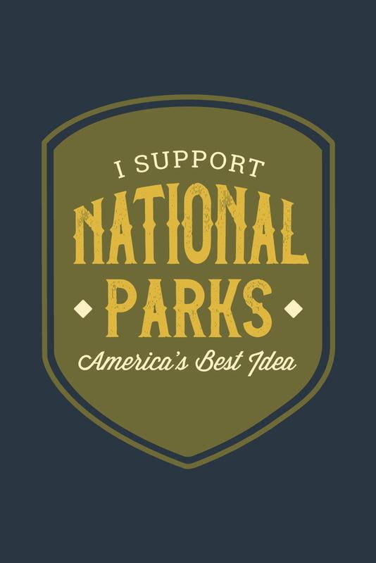 Support National Parks, Badge Navy BG (12x18 Wall Art Poster, Room ...