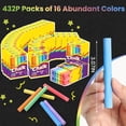 432 Count Colored Chalk, 36 Packs Color Chalk Bulk, Bulk Chalkboard ...