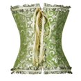 Miss Moly Womens Lace Up Boned Plus Size Overbust Corset Bustier Bodyshaper Top Green S