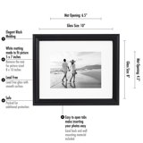 8x10 Black Frame - Displays Photos 5x7 with Mat or 8x10 Without Mat ...