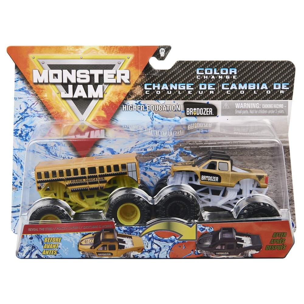 Monster Jam, Official Higher Education vs. BroDozer Color-Changing Die ...