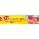 Glad Cling N Seal Plastic Food Wrap, 300 Square Foot Roll - Walmart.com