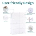 8-Layer Shoe Rack Storage Cabinet with Door, Stackable & Detachable ...
