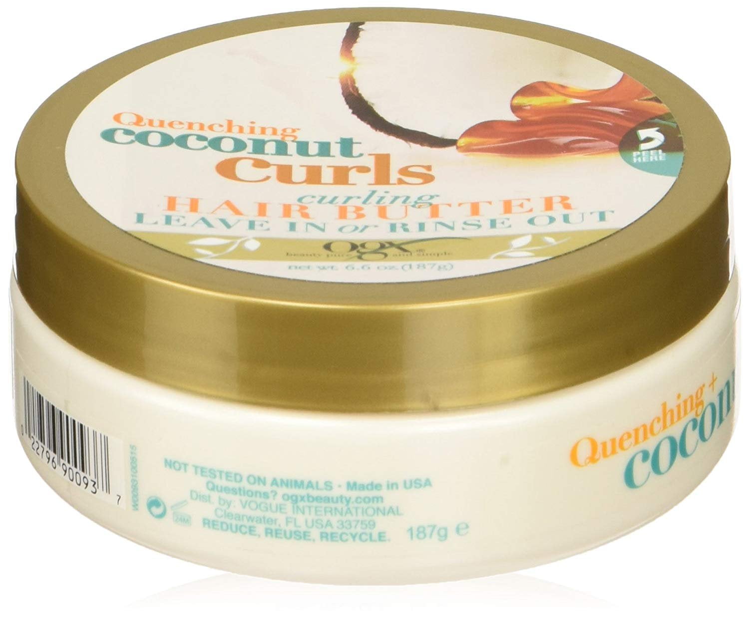 OGX Quenching Coconut Curls Curling Hair Butter, 6.6 Fluid Ounce ...