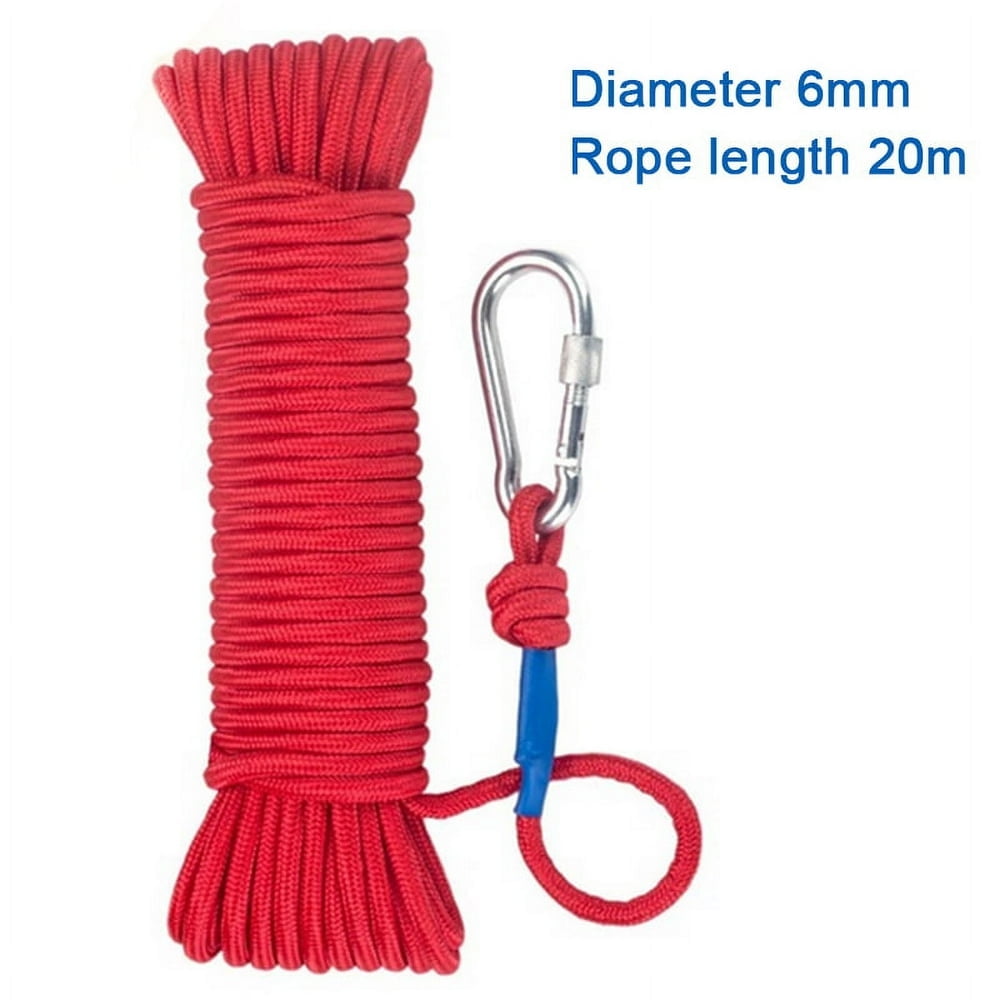 20m Nylon Rope Fishing Rope Safe High Strength Braid Rope with Carabiner Safety Lock 20m Nylon Rope Fishing Rope Safe High Strength Braid Rope with Safety Lock Walmart