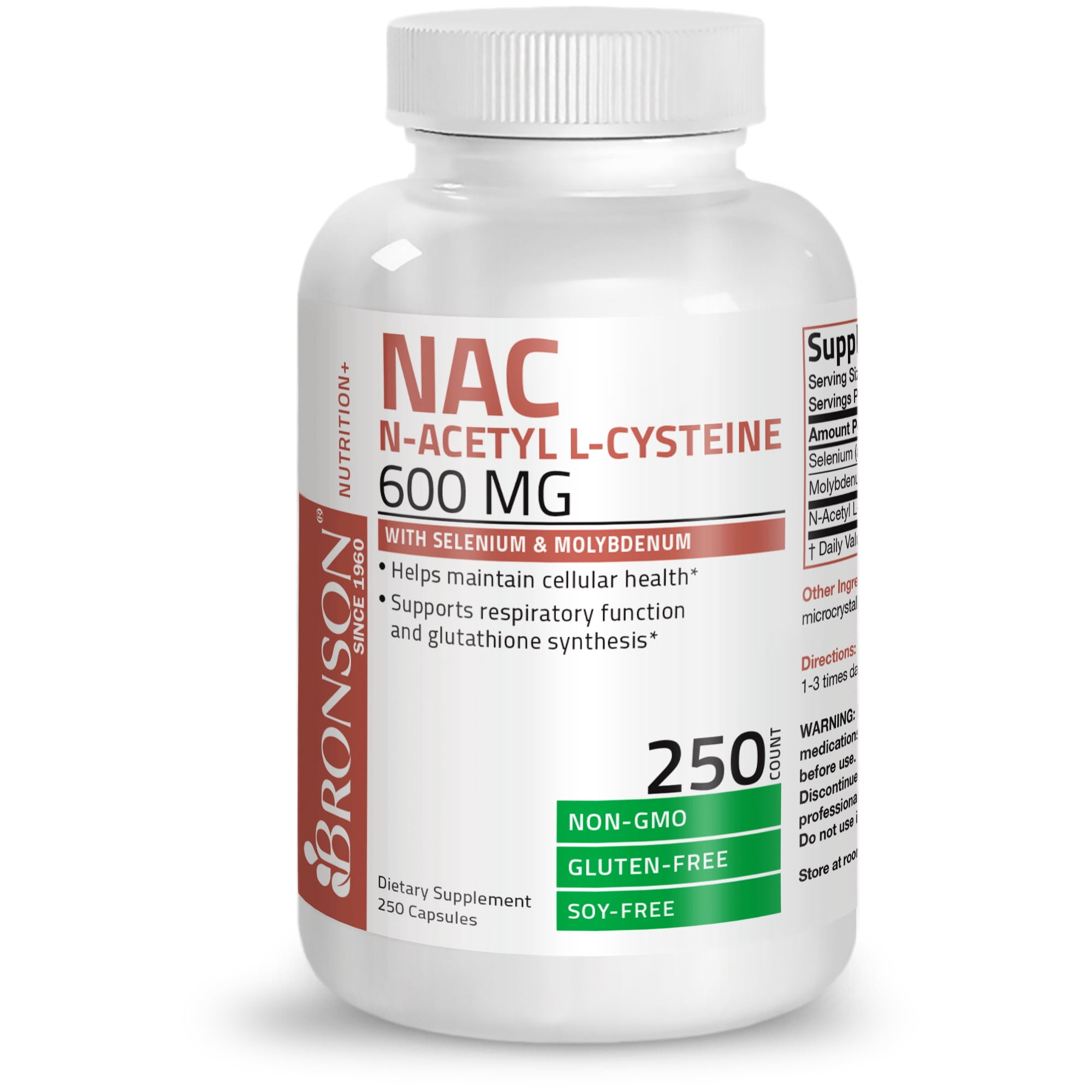 Bronson NAC N-Acetyl L-Cysteine 600 mg, 250 Capsules - Walmart.com