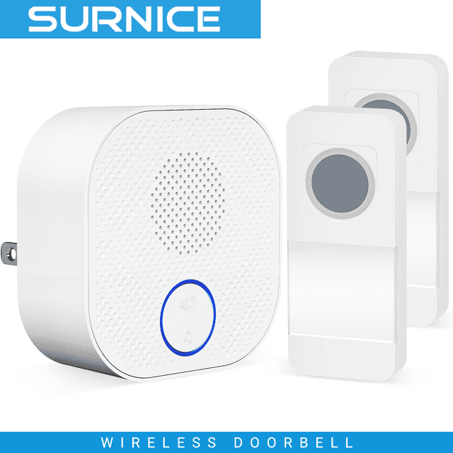 Surnice Waterproof Wireless Doorbell，Plug in Version, 1000ft, 4 Volume ...