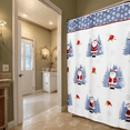 SKL Christmas Shower Curtain and Hook Set with Santa Theme 70x72 inch ...
