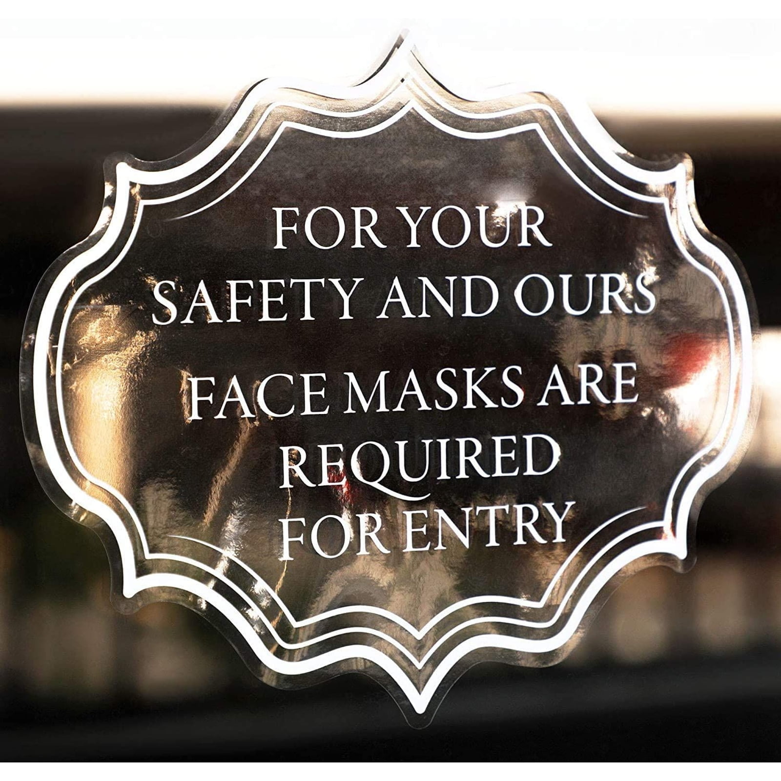 Clear Safety Signs, Masks Are Required for Entry Stickers (9 x 5 In, 6 ...