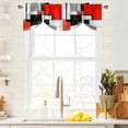 Abstract Tie Up Valance Curtains Medieval Red Black Geometrical ...