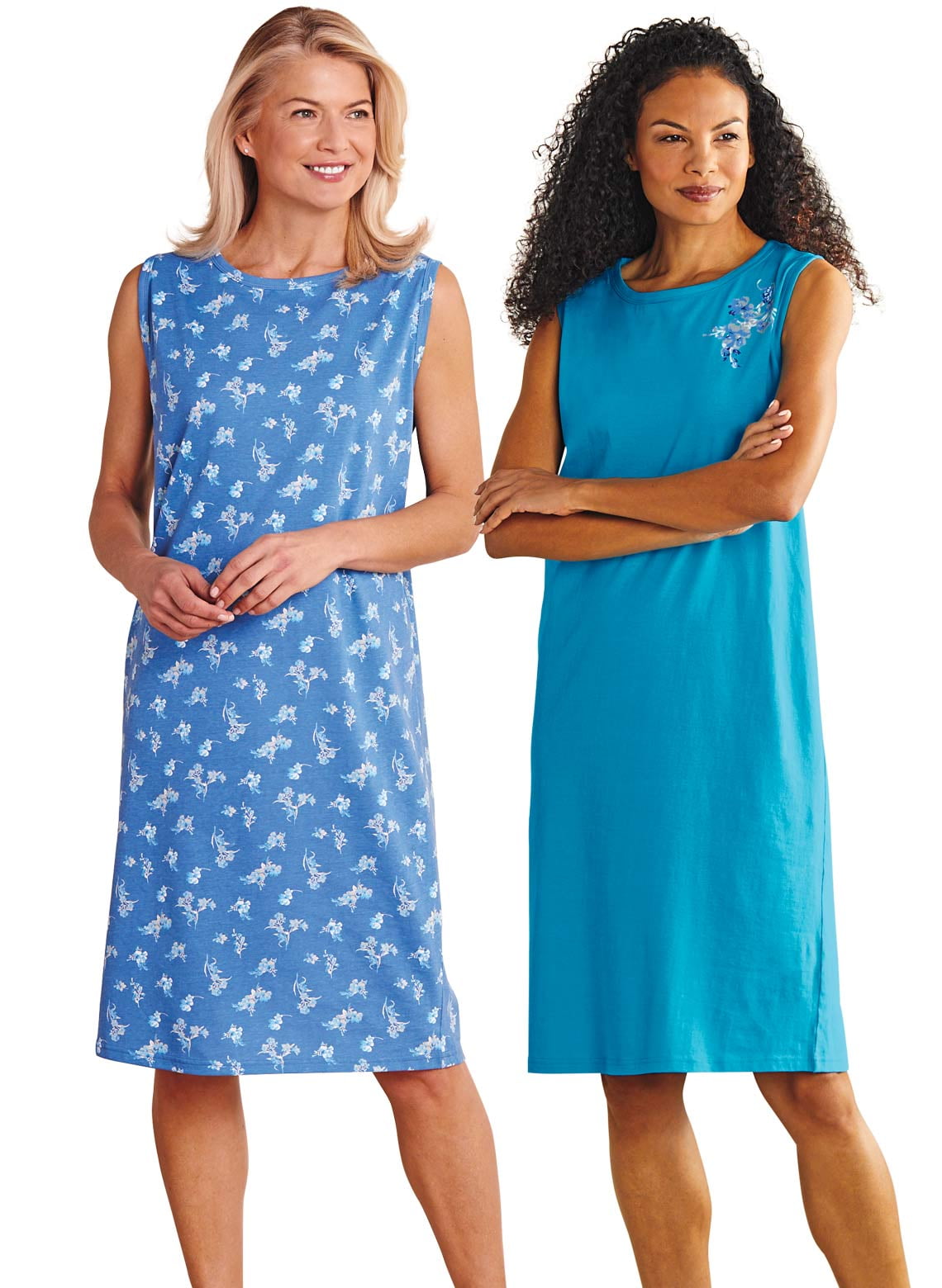 2-Pack Sleeveless Nightshirts by Cozee Corner - Walmart.com