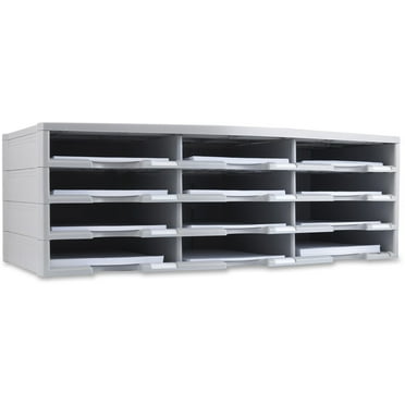 Storex Literature Organizer, 12 Sections, Recycled Plastic, Black ...
