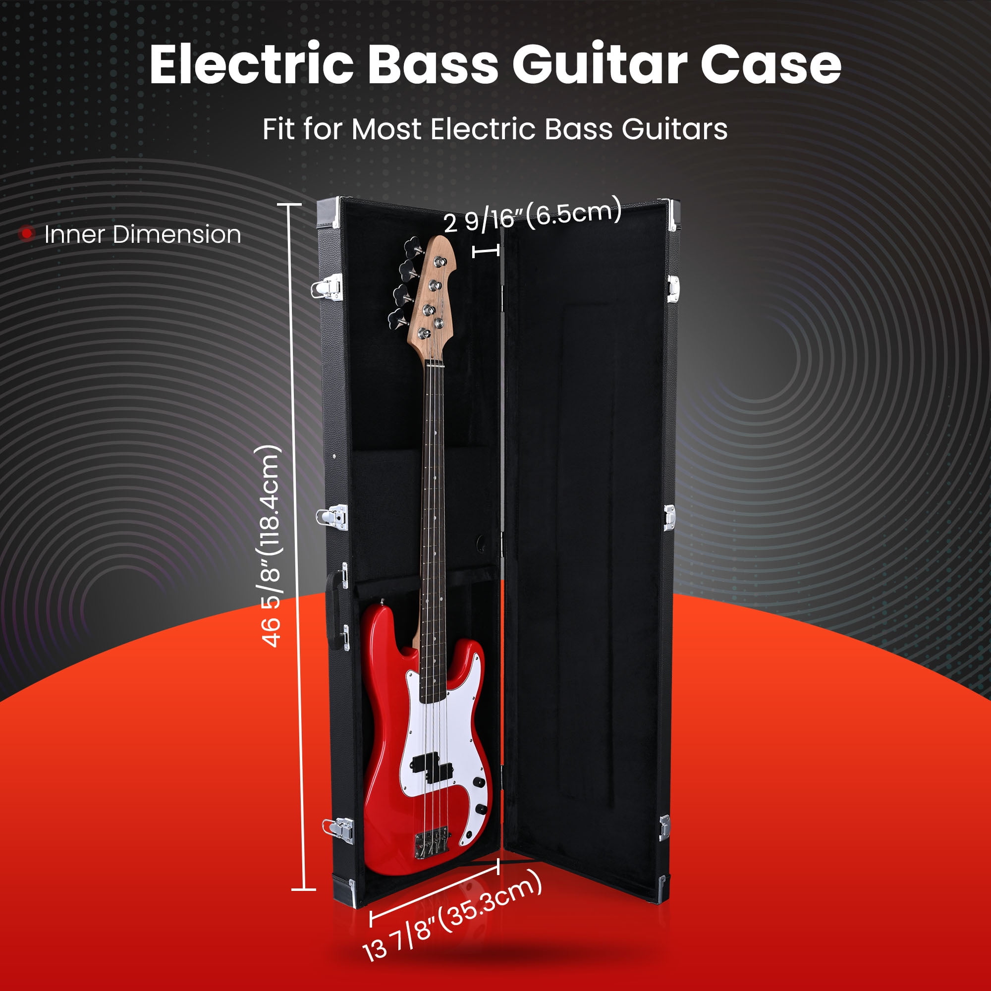 Yescom Electric Bass Guitar Hard Case Wooden Hard Shell Yescom Electric Bass Guitar Hard Case Wooden Hard Shell
