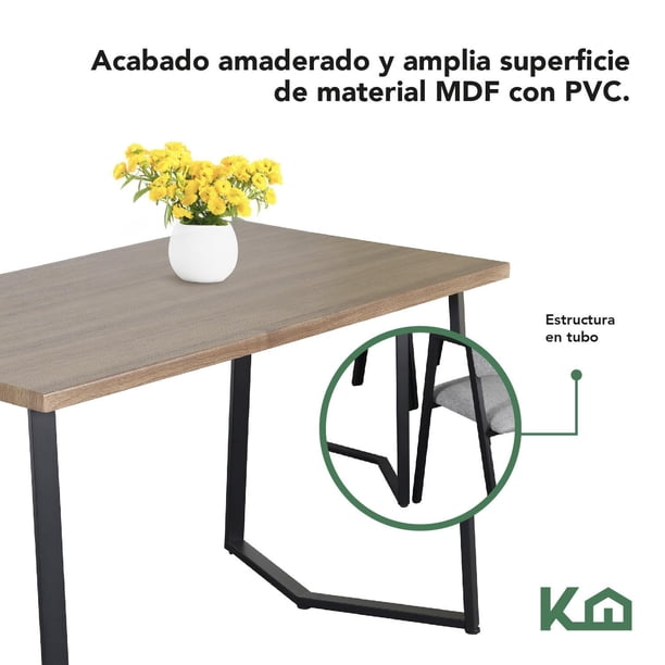 Juego De Comedor 4 Sillas Mesa Rectangular Cocina Cafetería cafe 5 ...