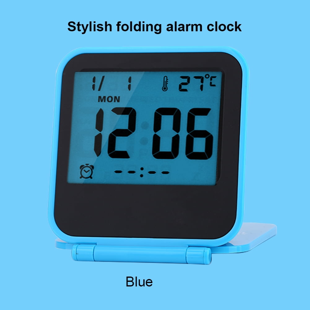 HERCHR Alarm Clock, Portable Foldable Tabletop Travel Digital Alarm ...