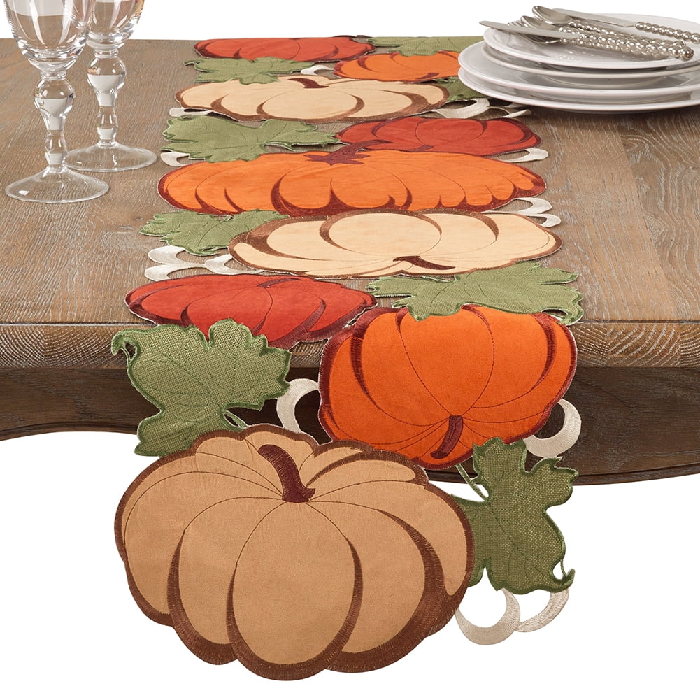 Fennco Styles Decorative Cutwork Pumpkin Table Runner - 14"x72 ...