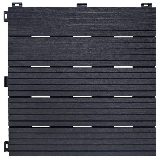 Easy Tile Cosmo Deck Tiles 12" x 12", Slate (Pack of 10) - Walmart.com